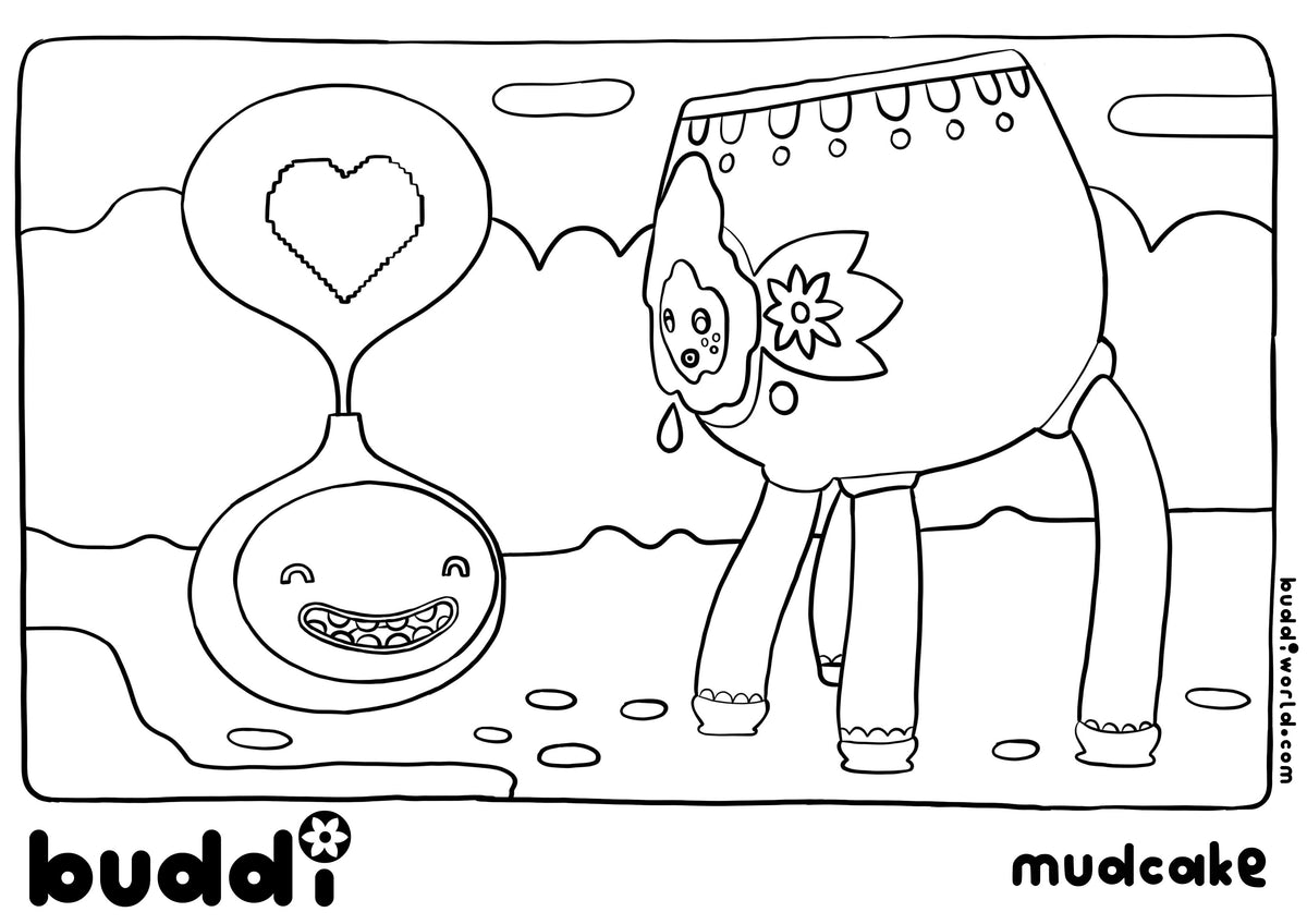 Buddi Mudcake Colouring Sheet – Buddi World